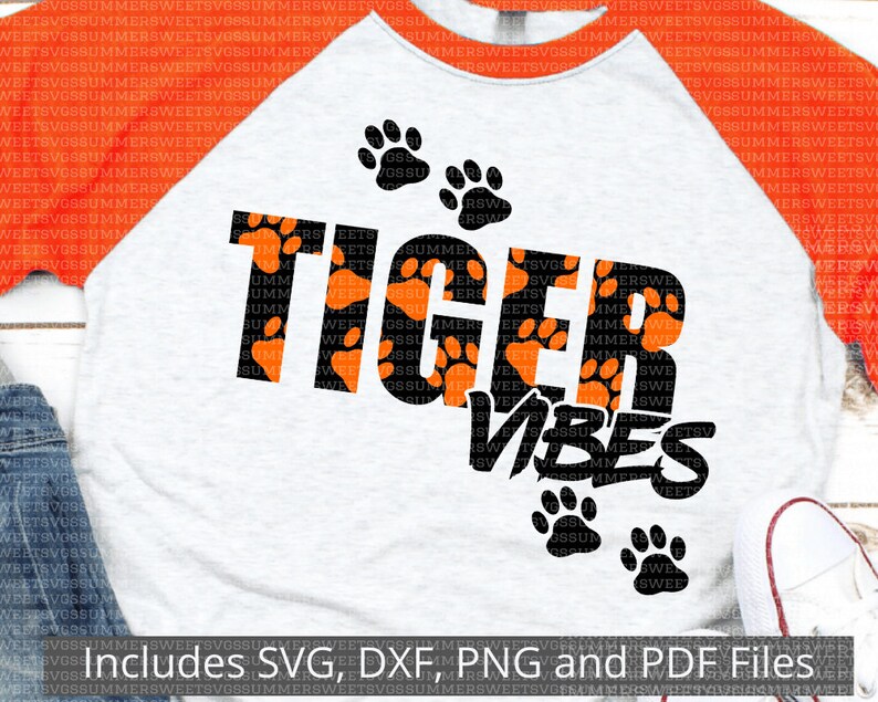 Tiger Vibes SVG Tiger Paw Print Team Spirit Svg School - Etsy