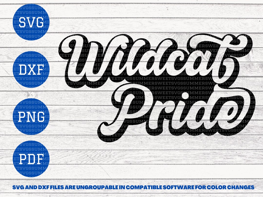 Wildcat Pride SVG Paw Print Svg Wildcats Retro Team Spirit - Etsy