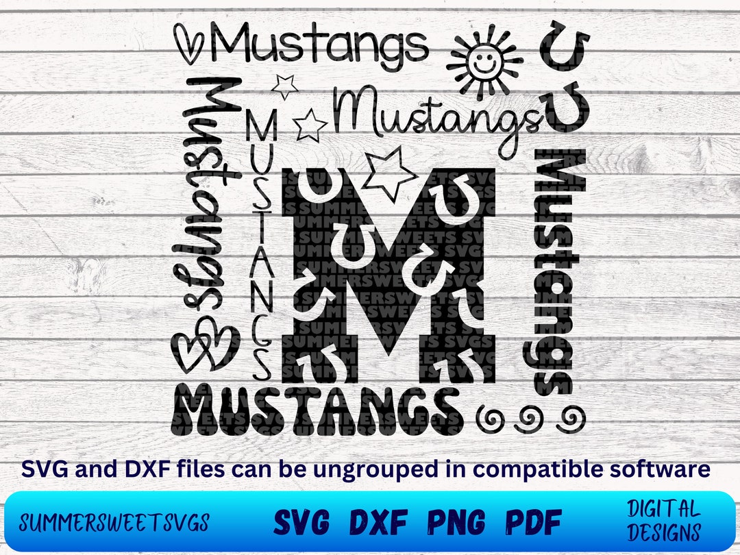 Mustangs Typography Svg Mustangs Svg Mustangs Cheer Svg - Etsy