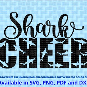 Sharks Svg Shark Cheer Team Spirit Cheerleader School - Etsy