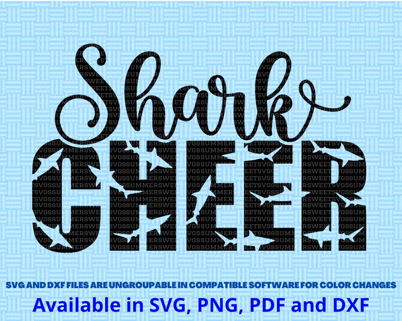 Sharks Svg Shark Cheer Team Spirit Cheerleader School - Etsy