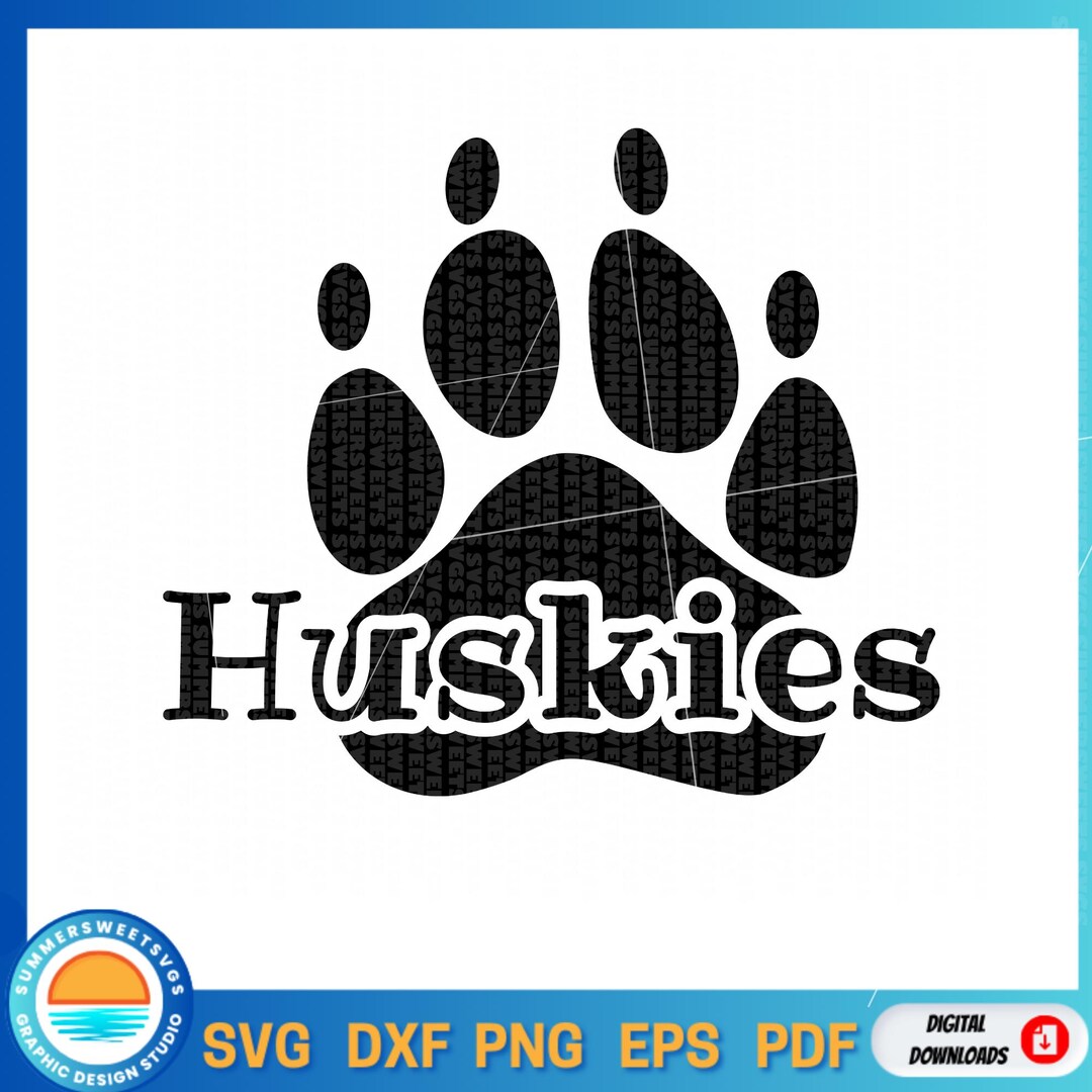 Huskies Paw Print Svg Cut File / School Team Spirit Mascot / Cricut ...