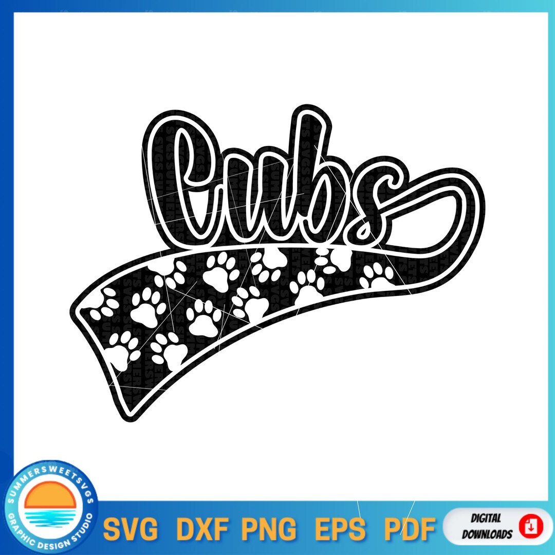 Cubs SVG, Paw Print SVG, School Spirit,elementary School Monogram Svg ...