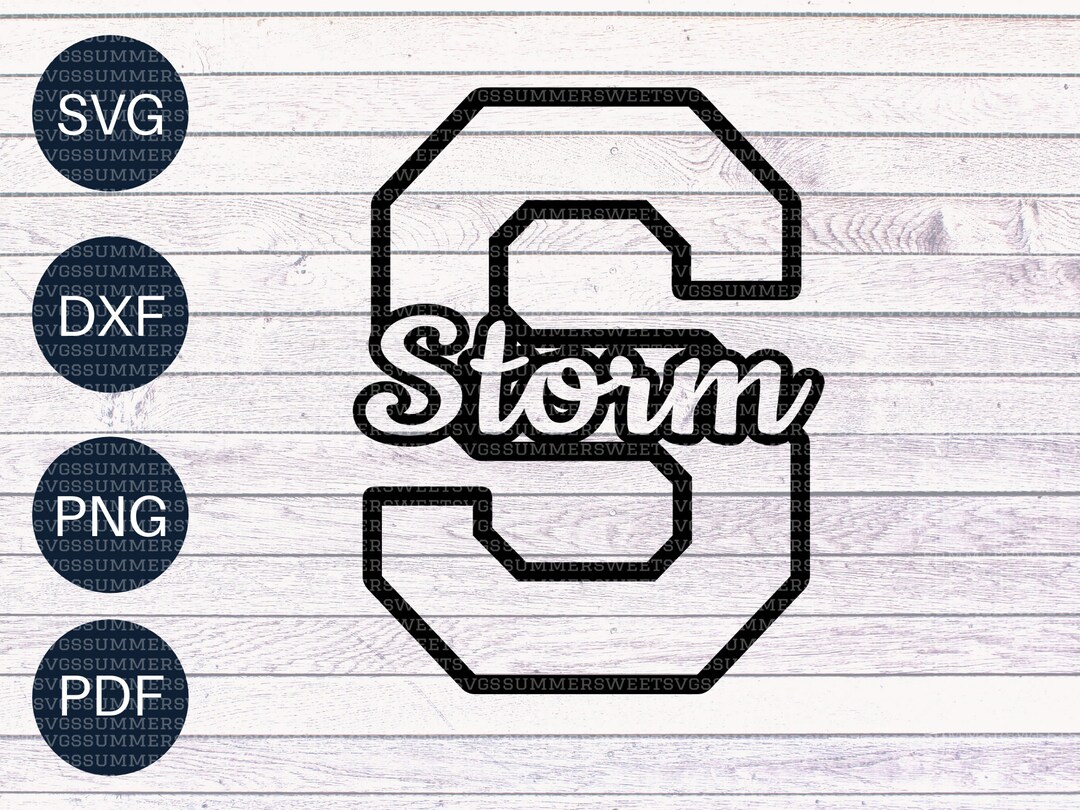 Storm SVG Letter S Svg Boys Design Team Spirit Monogram - Etsy