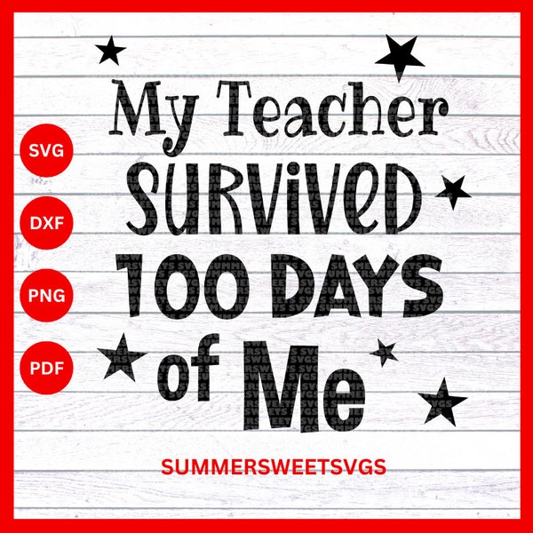 My Students Survived 100 Days of Me Svg - Etsy