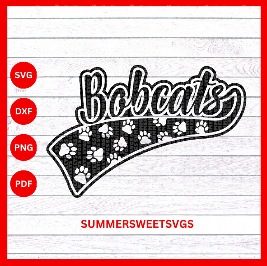 Bobcats SVG, Paw Print SVG, Bobcat Png, School Spirit, Elementary ...