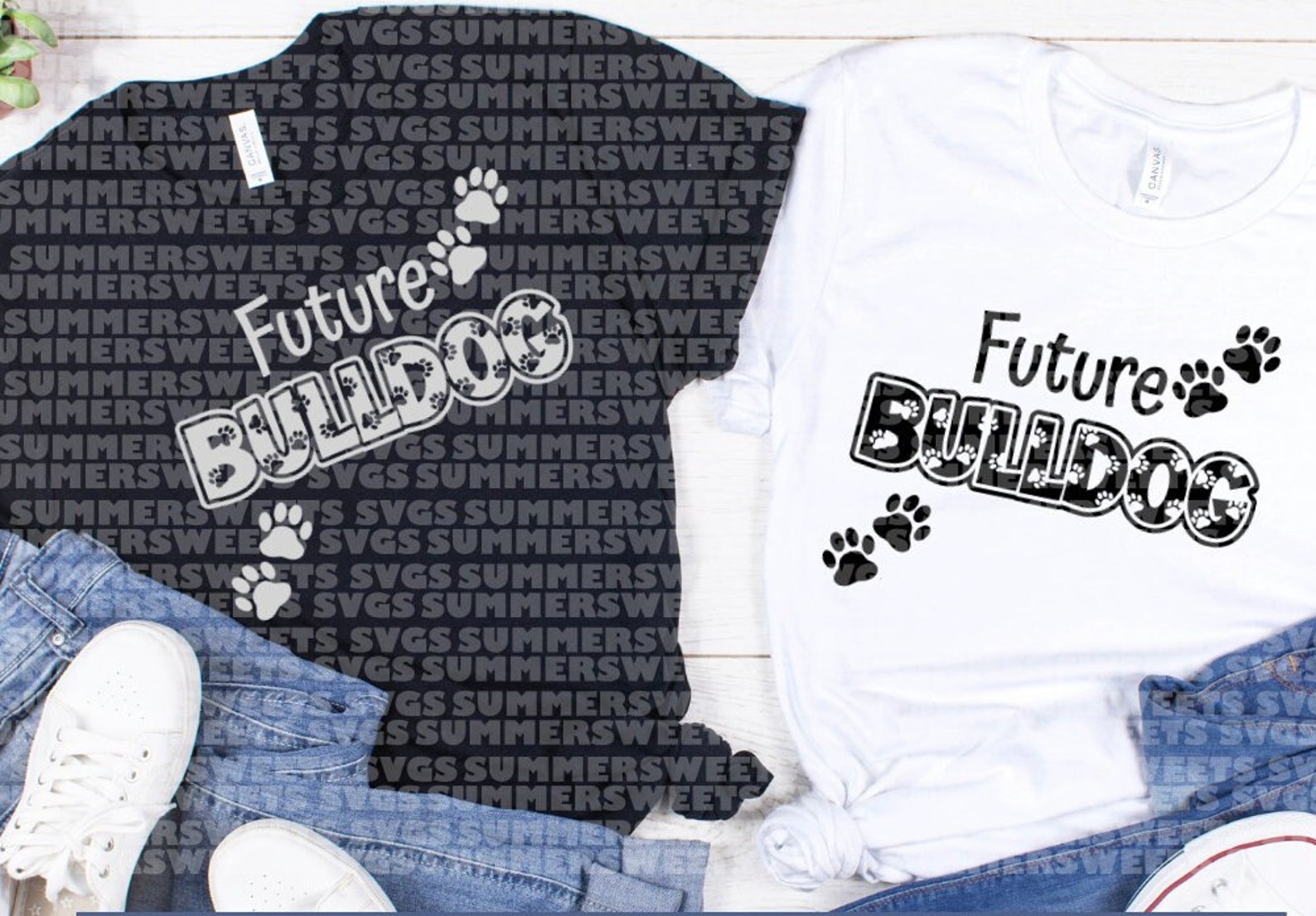 Bulldog SVG, Paw Print SVG, Future Bulldog, Elementary School Monogram ...