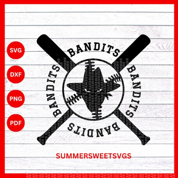 Baseball Bandit Svg - Etsy