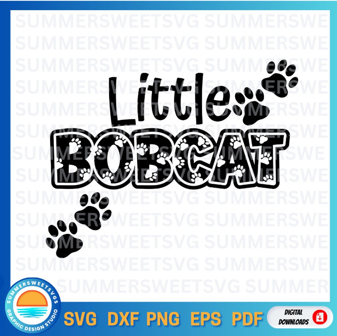 Bobcat SVG, Paw Print SVG, Little Bobcat, Elementary School Monogram ...