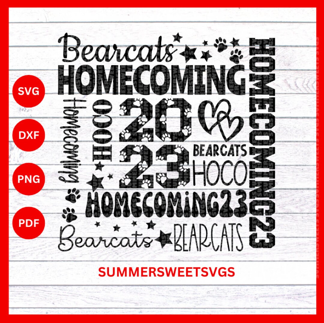 Homecoming 2023 Svg, Bearcats 2023 Svg File, Homecoming Shirt Svg, Hoco ...