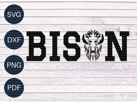 Bison Svg School Pride Cut File Monogram Desing Png File - Etsy