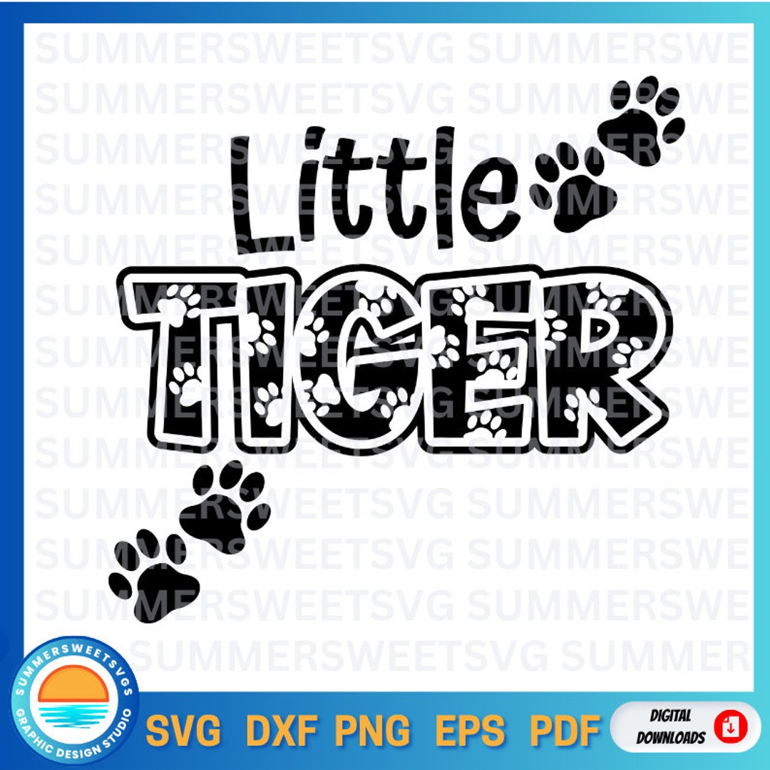 Tiger SVG, Paw Print SVG, Little Tiger, Elementary School Monogram Svg ...