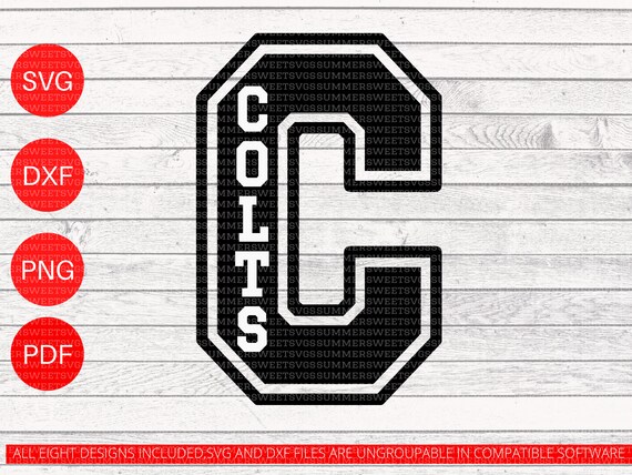 Colts Svg Cheerleader Svg Cheer Team Spirit Monogram - Etsy