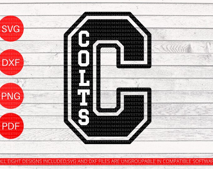 Colts Svg Cheerleader Svg Cheer Team Spirit Monogram - Etsy