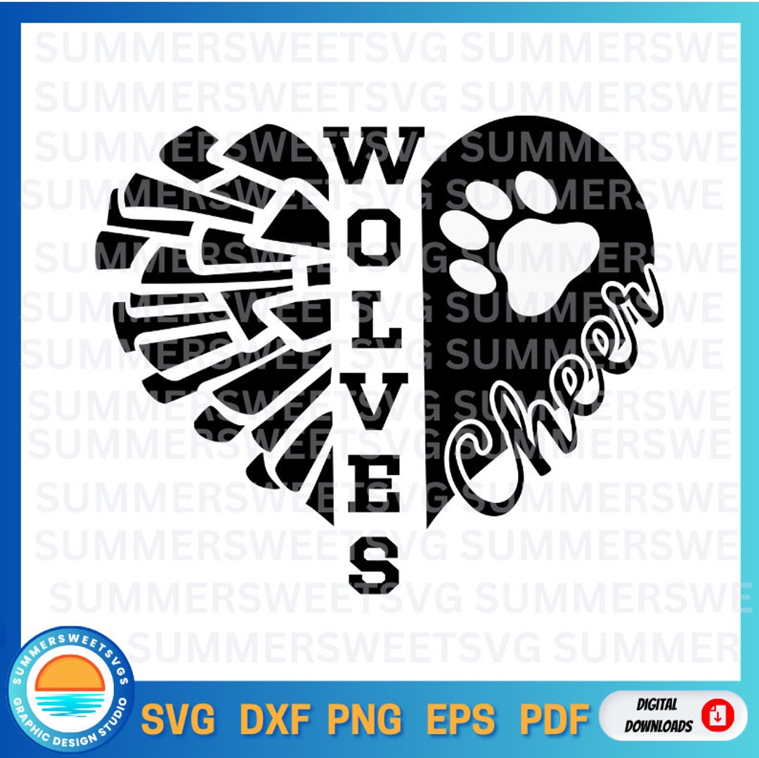 Wolves Svg, Cheer Svg, Pom Pom Svg, Cheer Mom, School Spirit Svg ...