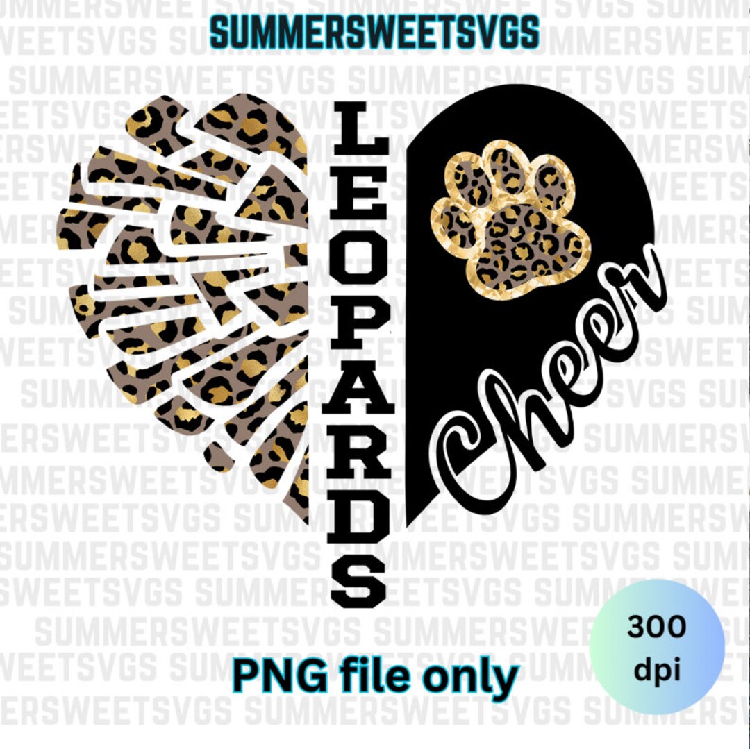 Leopards Cheer Png, Cheer Pom Pom Png, Leopard Print Png, Cheerleader ...