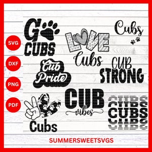 Cubs Svg Bundle Cubs SVG Paw Print SVG Cheerleader Cheer - Etsy