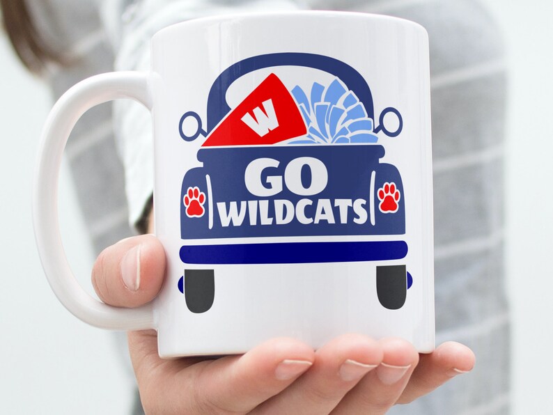Go Wildcat SVG, Paw Print SVG, Cheerleader, Cheer Mom Svg Truck Back ...