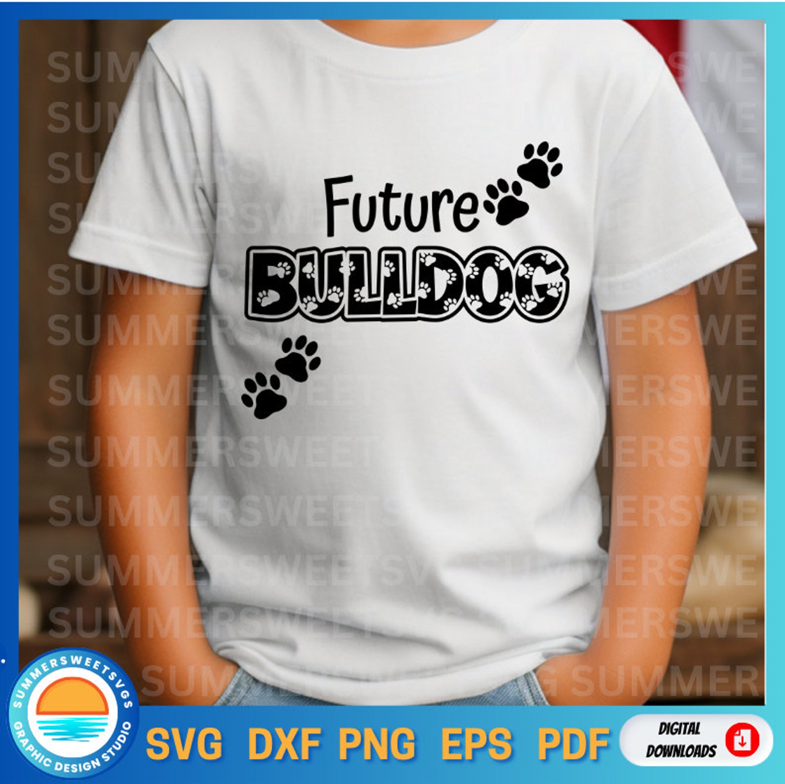 Bulldog SVG, Paw Print SVG, Future Bulldog, Elementary School Monogram ...
