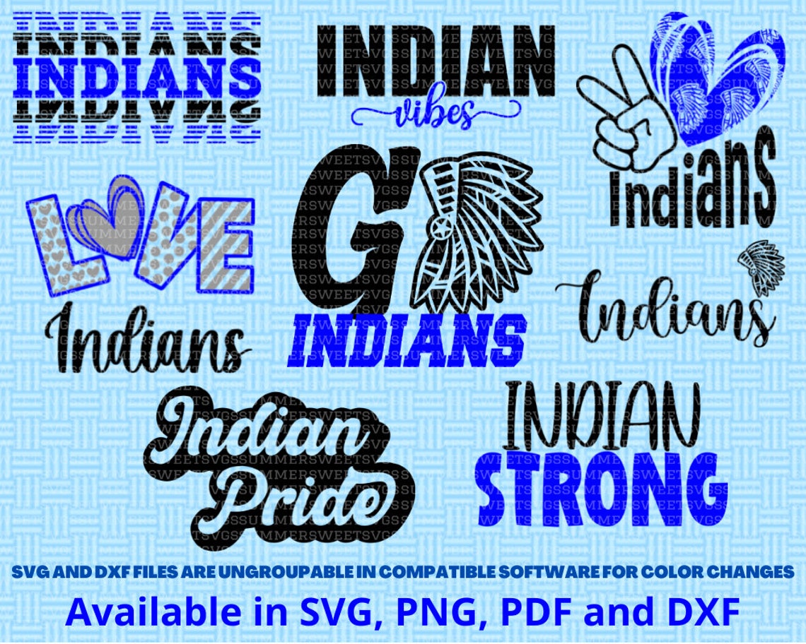 Indians Svg Bundle Indian SVG Brave SVG Cheerleader Cheer - Etsy