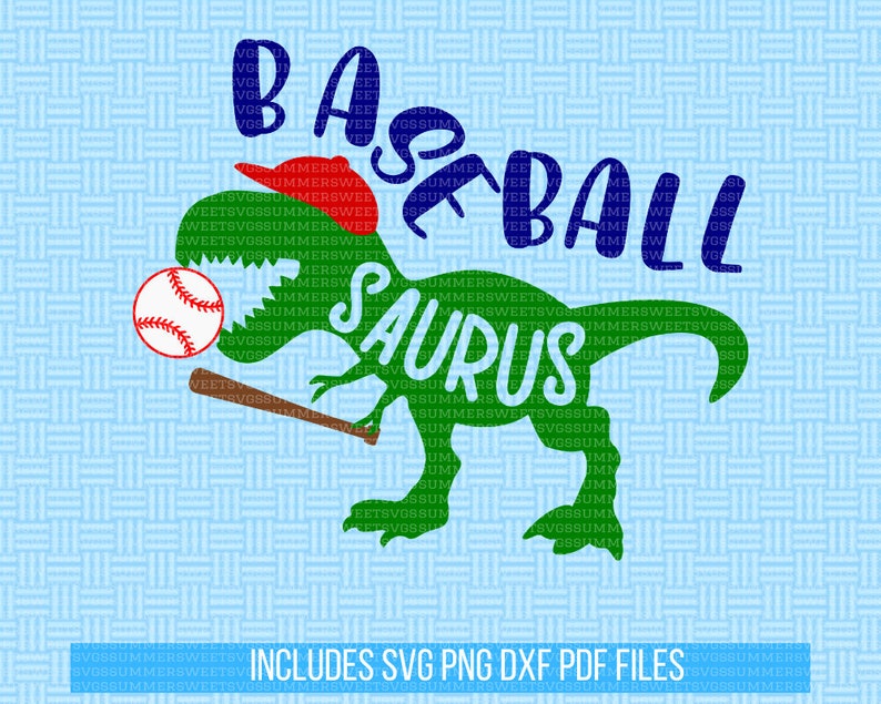 Baseball Svg Baseball Dinosaur Svg Kids Baseball Cute Dino - Etsy