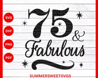 75th Birthday SVG Files for Cricut. Birthday Gift 75th Birthday Png ...