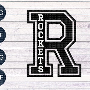 Rockets Svg School Pride Svg Rocket Monogram Cheer Boys - Etsy