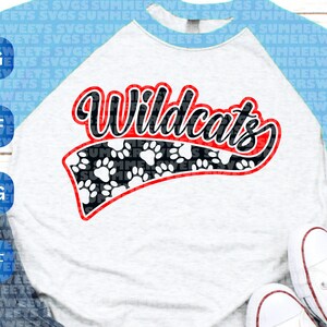 Wildcat SVG, Paw Print SVG, School Spirit,elementary School Monogram ...