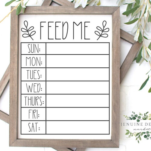 Printable Weekly Menu Menu Board Meal Planning Board - Etsy