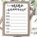 Printable Weekly Menu Menu Board Meal Planning Board - Etsy