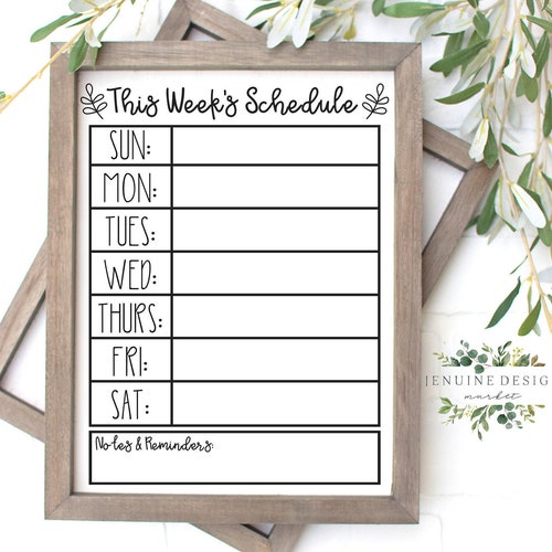 This Week's Schedule SVG Weekly Planner Printable - Etsy