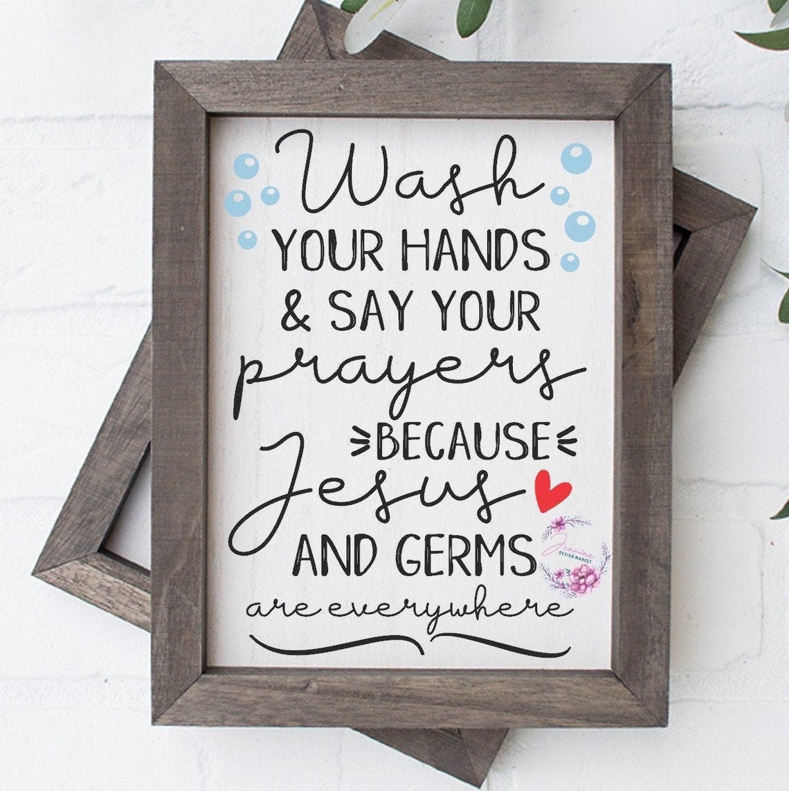 Wash Your Hands & Say Your Prayers SVG Bathroom Printable | Etsy