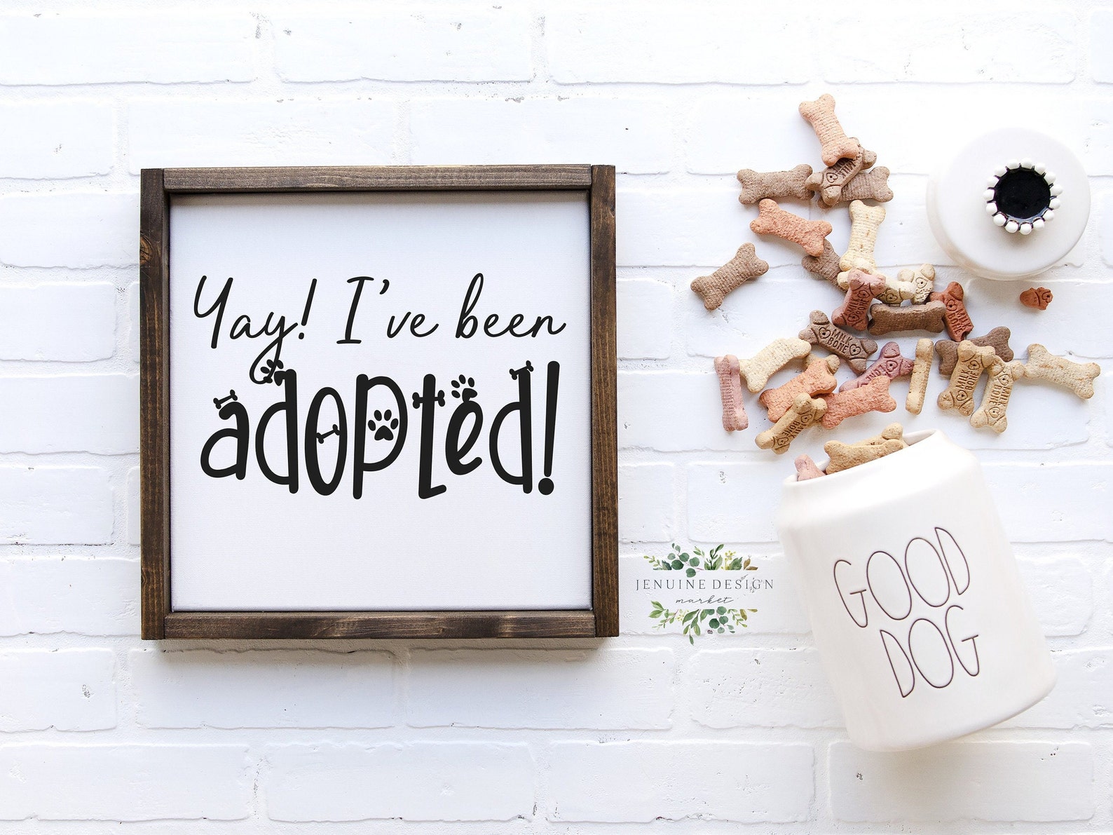 Yay I've Been Adopted Sign Dog Rescue Sign Dog - Etsy