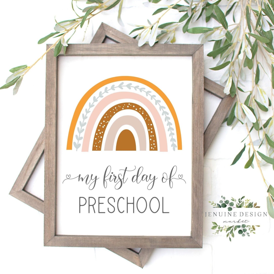 My First Day of Preschool Printable Sign | Preschool Photo Prop - Etsy