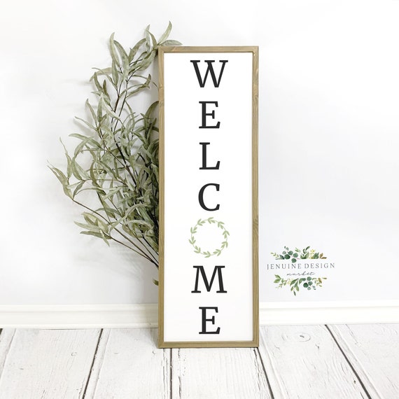 Vertical Welcome SVG Front Porch SVG | Etsy