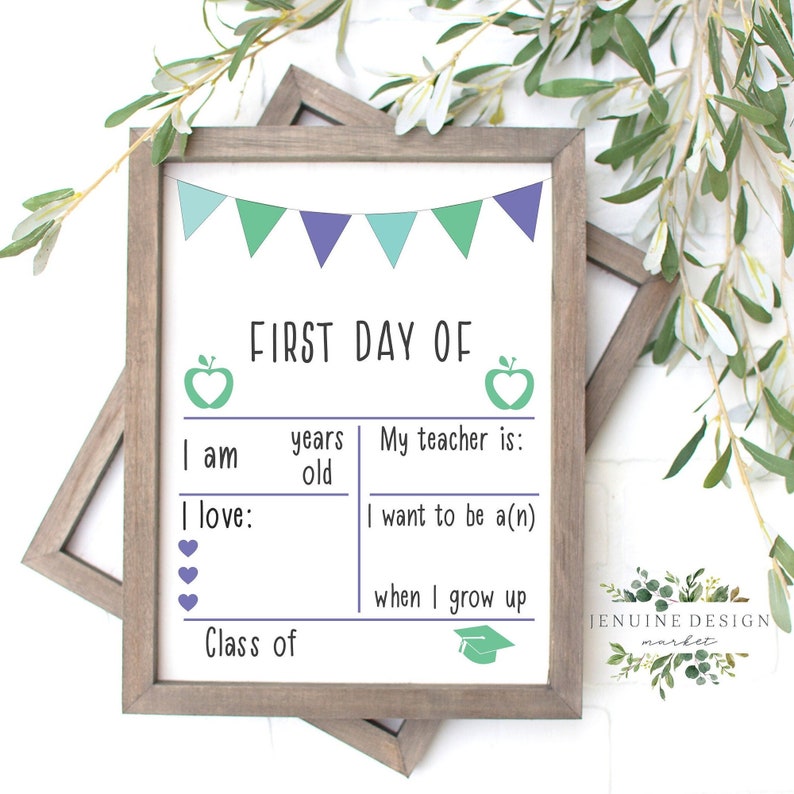 First Day of School Stats Sign Back to School Template 1st - Etsy