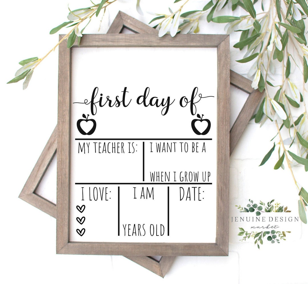 Back to School Printable | First Day of School Stats Sign | Back to ...