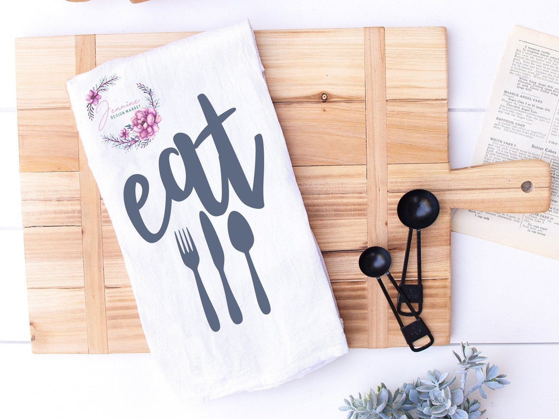 Eat SVG | Kitchen Cut File | Eat Sign With Utensils - Digital Download ...