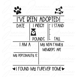 Printable Dog Adoption Sign | Dog Adoption Board | Printable Rescue ...