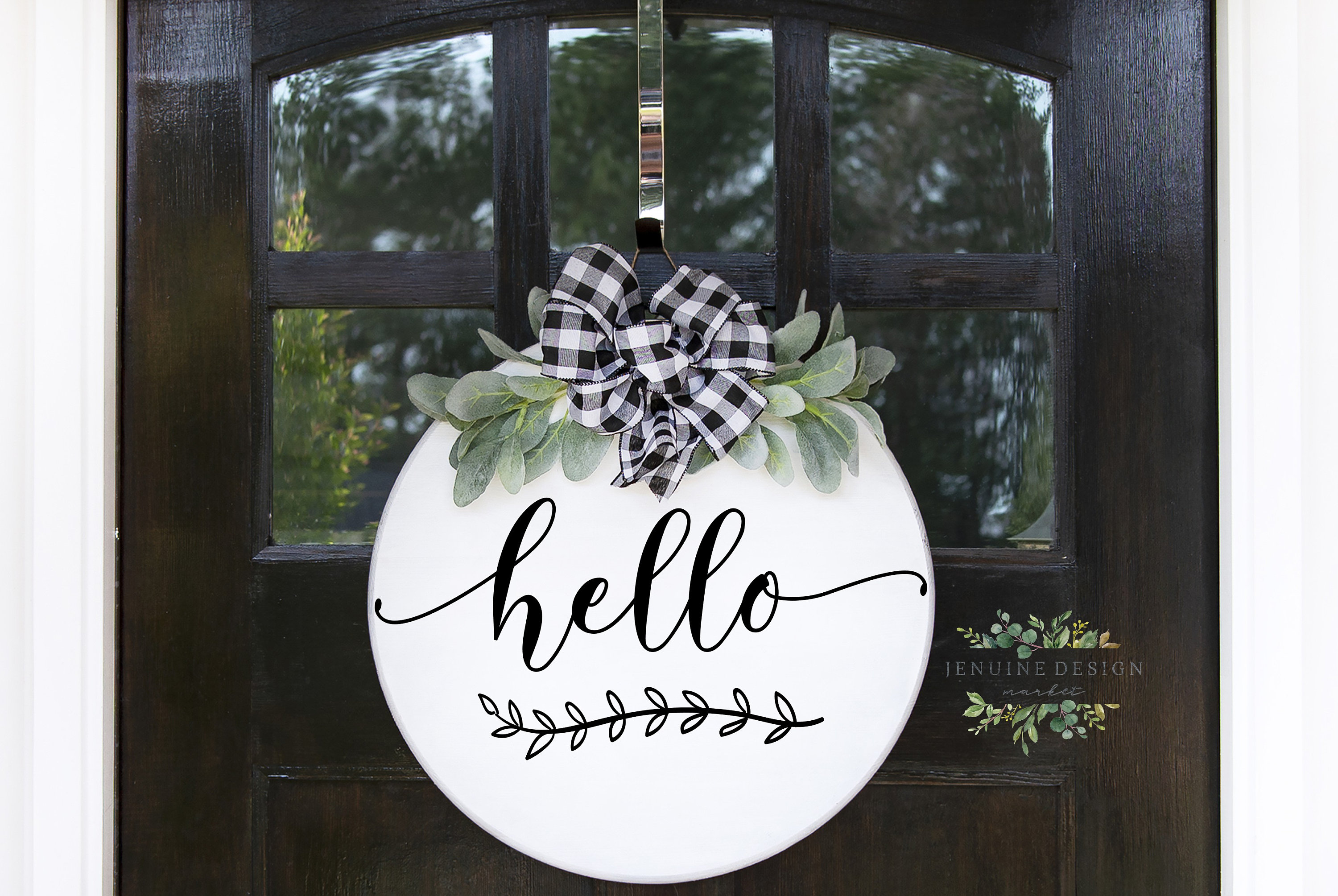 Hello Door Hanger SVG | Hello SVG | Front Porch SVG - Etsy