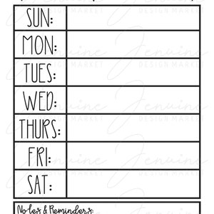 This Week's Schedule SVG | Weekly Planner Printable | Command Center ...