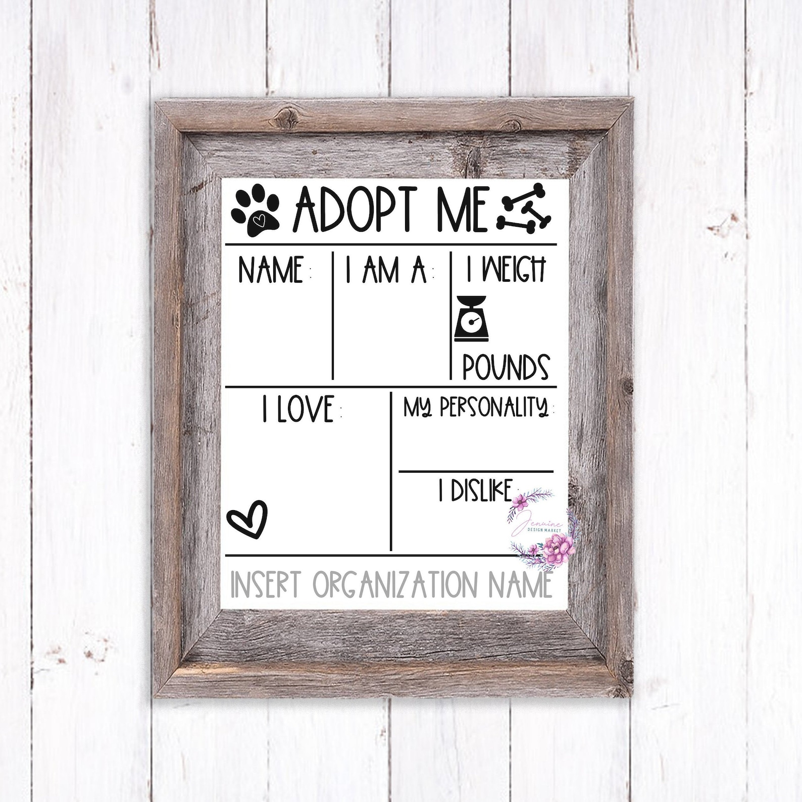 Dog Adoption Sign | Pet Rescue Sign | "adopt Me" Board - Etsy