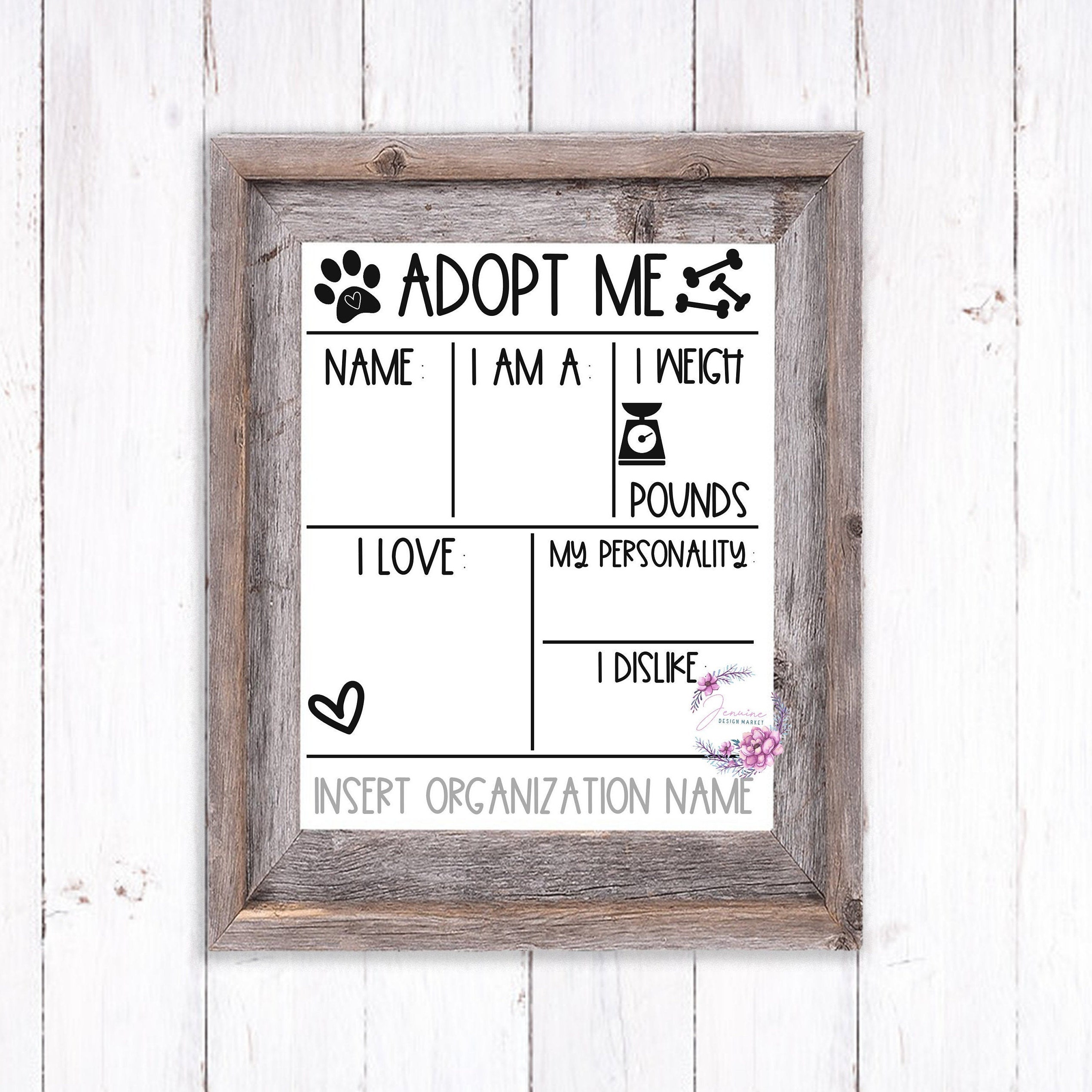 Dog Adoption Sign | Pet Rescue Sign | "adopt Me" Board - Etsy