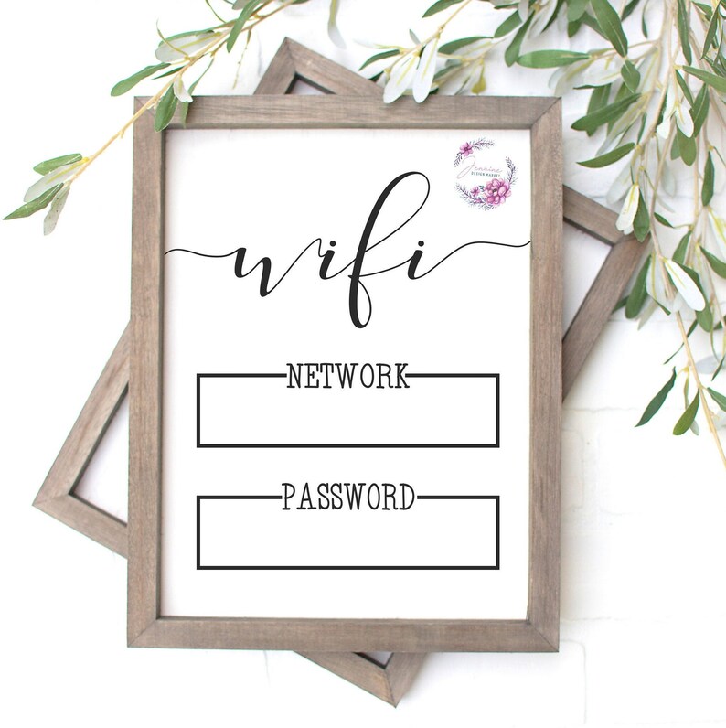 Printable WiFi Sign WiFi Password Printable WiFi SVG | Etsy