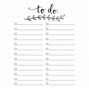 Printable to Do List | to Do SVG | Task List | Digital Checklist - Etsy ...