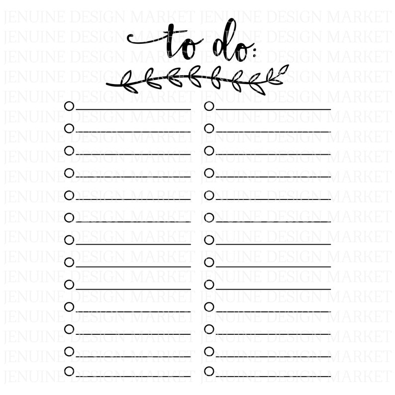 Printable to Do List to Do SVG Task List Digital - Etsy