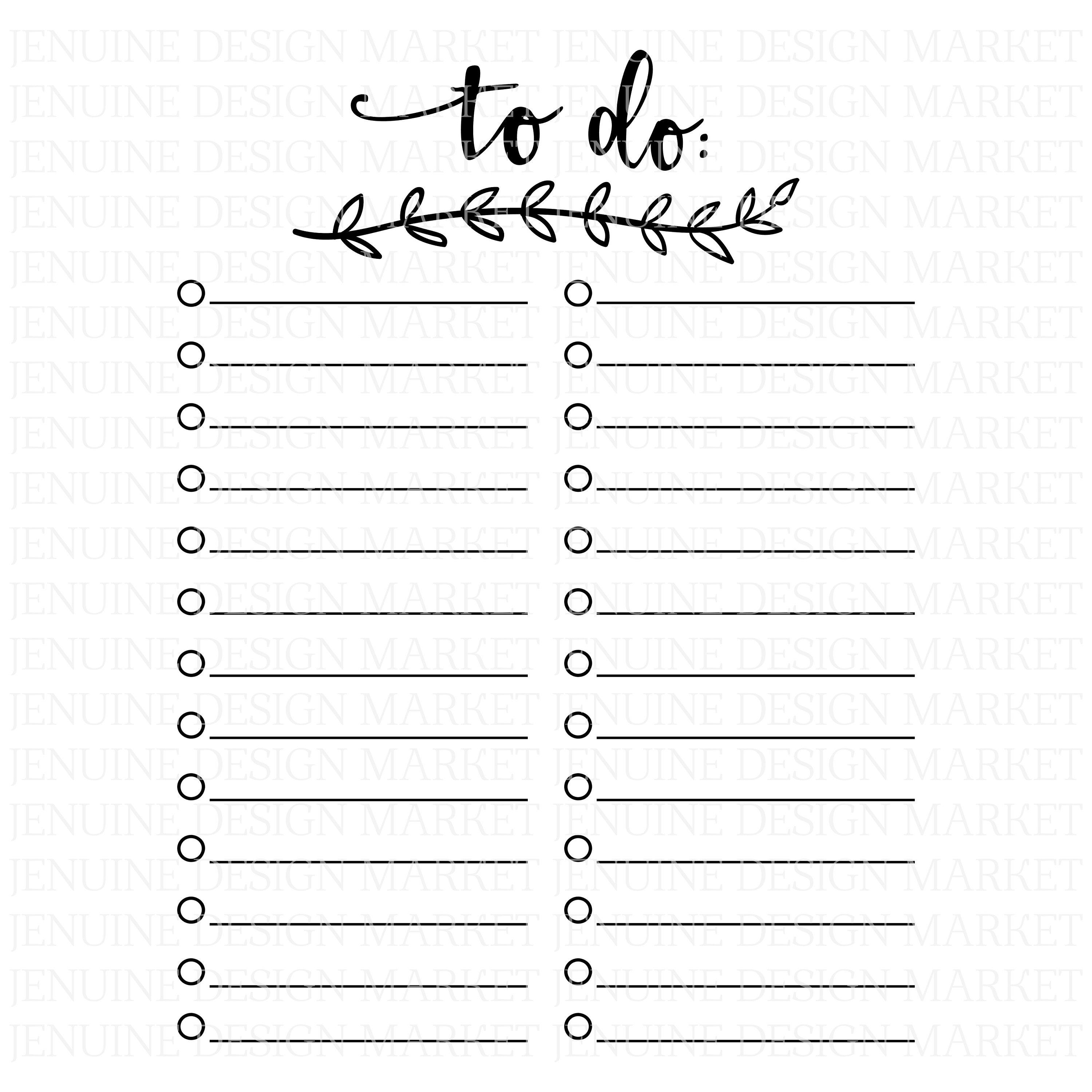 Printable to Do List to Do SVG Task List Digital - Etsy