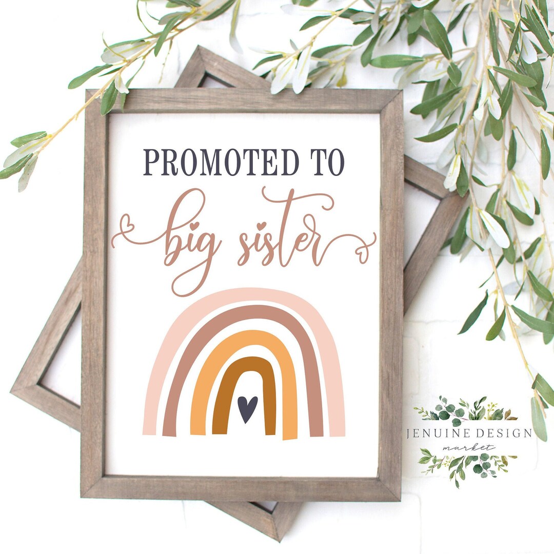 Promoted to Big Sister Sign | Big Sister Announcement | Printable ...