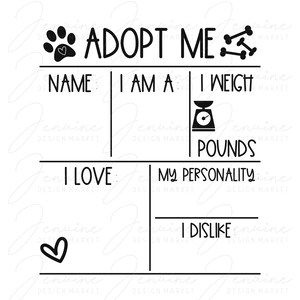 Dog Adoption Sign | Pet Rescue Sign | "adopt Me" Board - Etsy