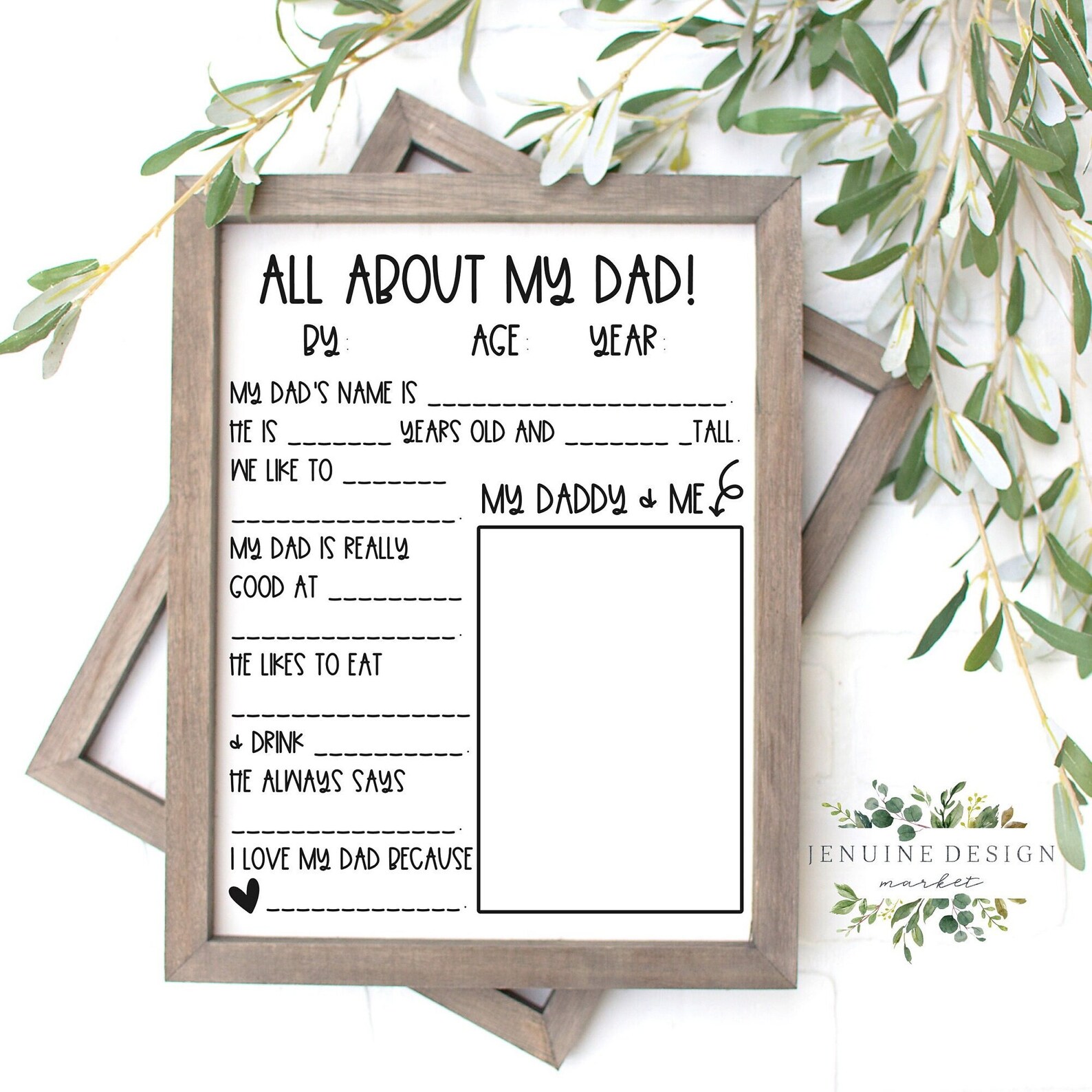 All About My Dad Questionnaire Father's Day Printable - Etsy
